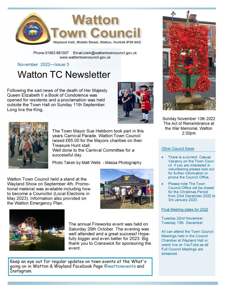 Watton TC Newsletter November 2022 Issue 3