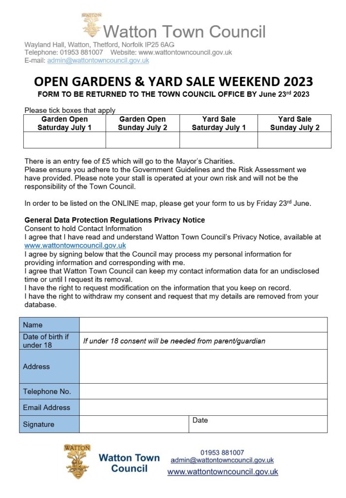 Events 2023 – Welcome to Watton Town Council