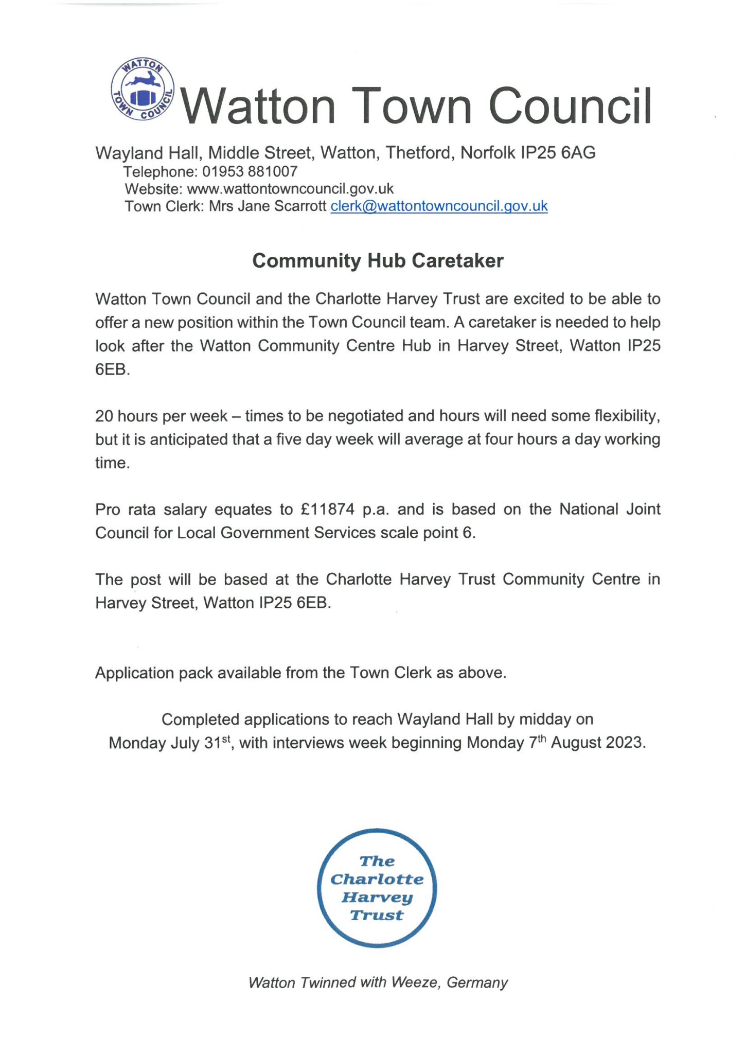 Welcome to Watton Town Council