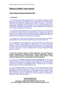 Watton Town Council Interim Internal Audit Report 2023-24